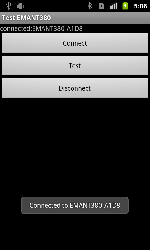 Test Android Smartphone with EMANT380 : Bluetooth Wireless DAQ
